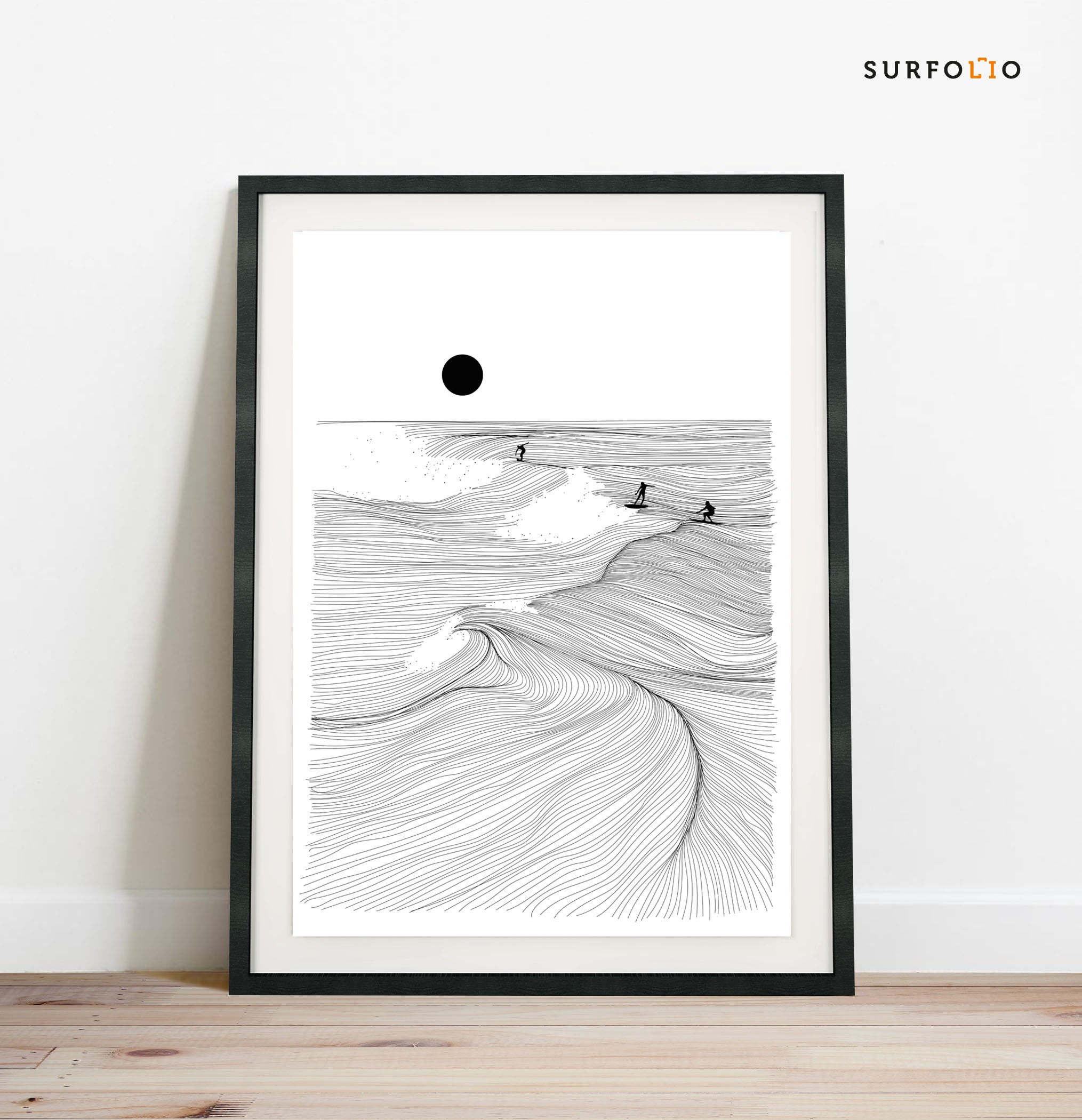 Waves Line Art, Waves Line Minimal, Waves Line Print, Surfing Waves ...