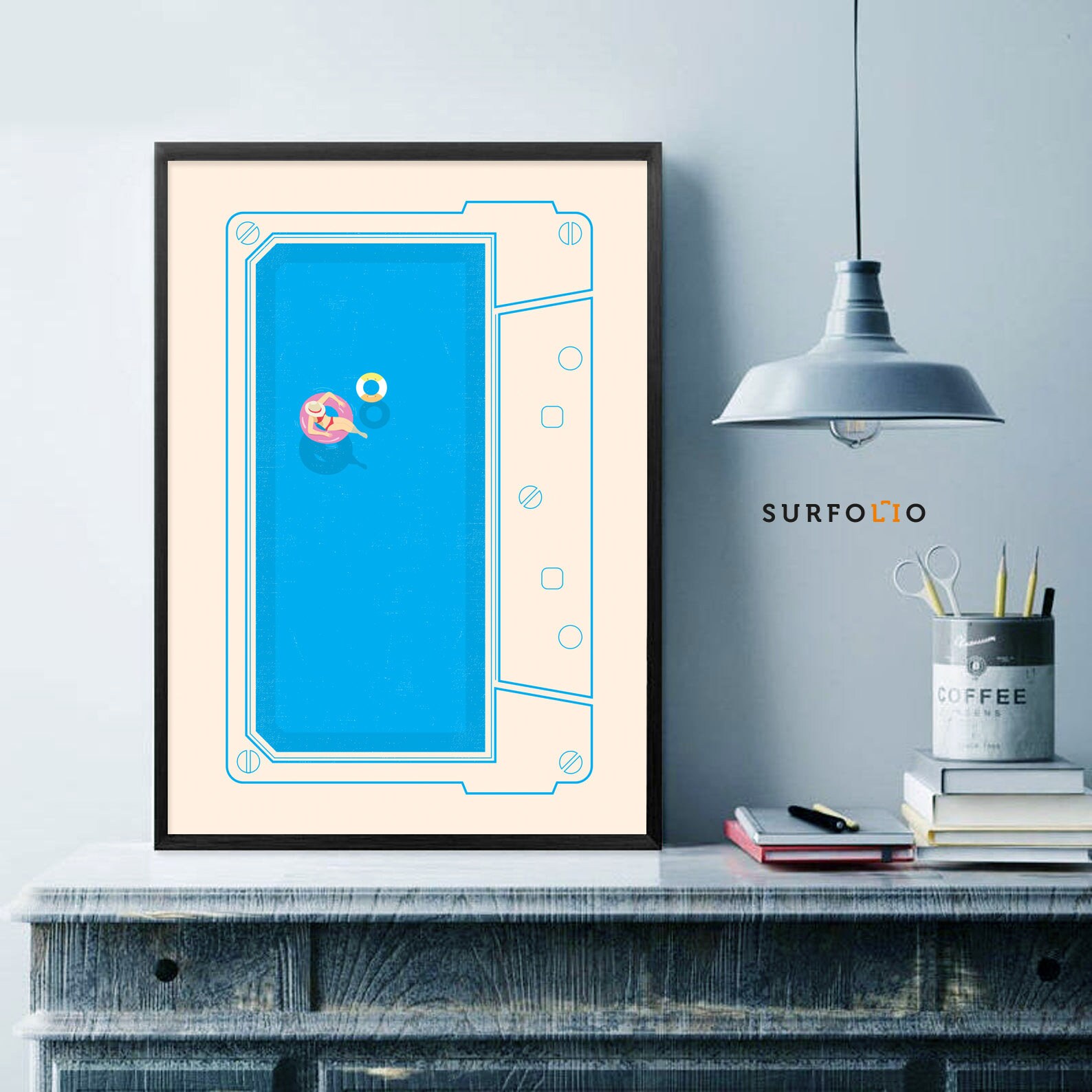 Music Pool Print Aerial Pool Print Minimalist Pool Pool | Etsy