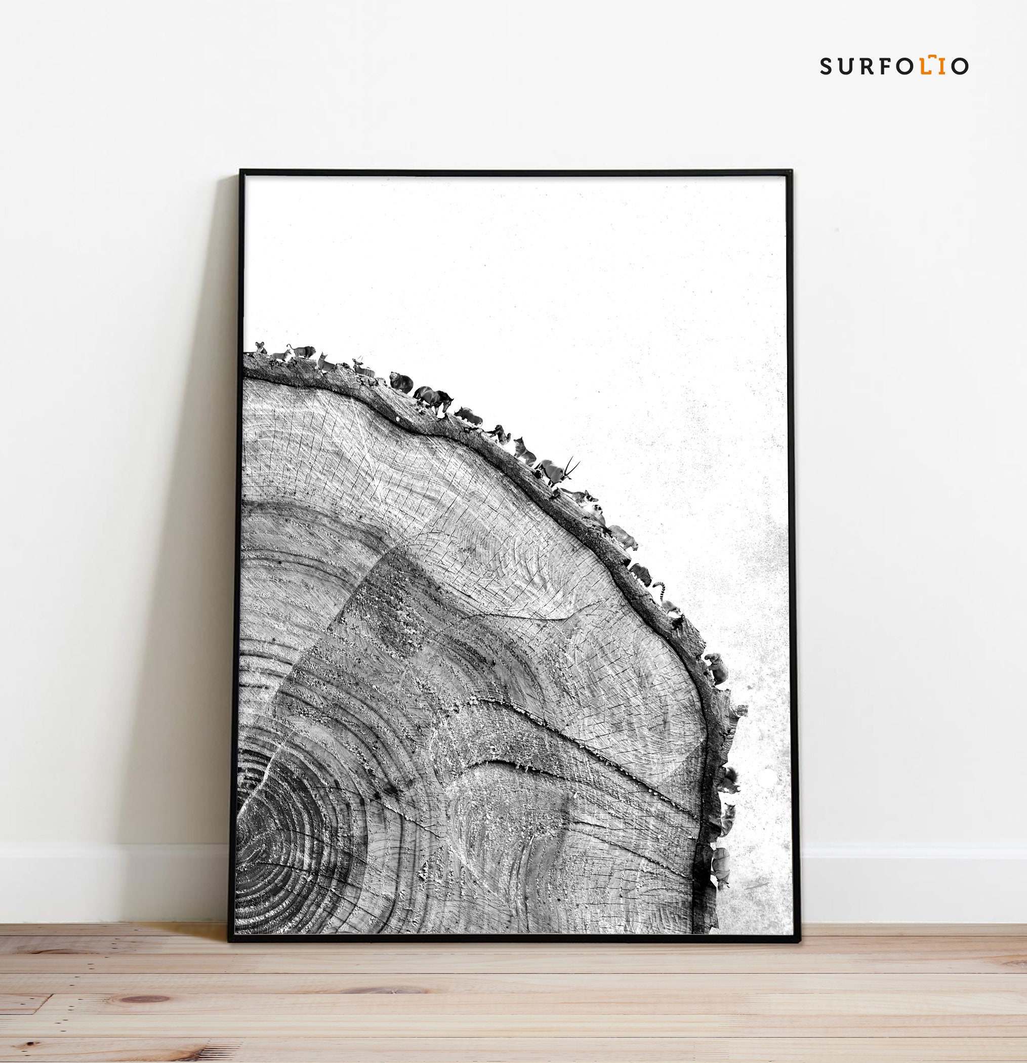 Woodcut Print Tree Ring Print Tree Stump Print Black & White - Etsy
