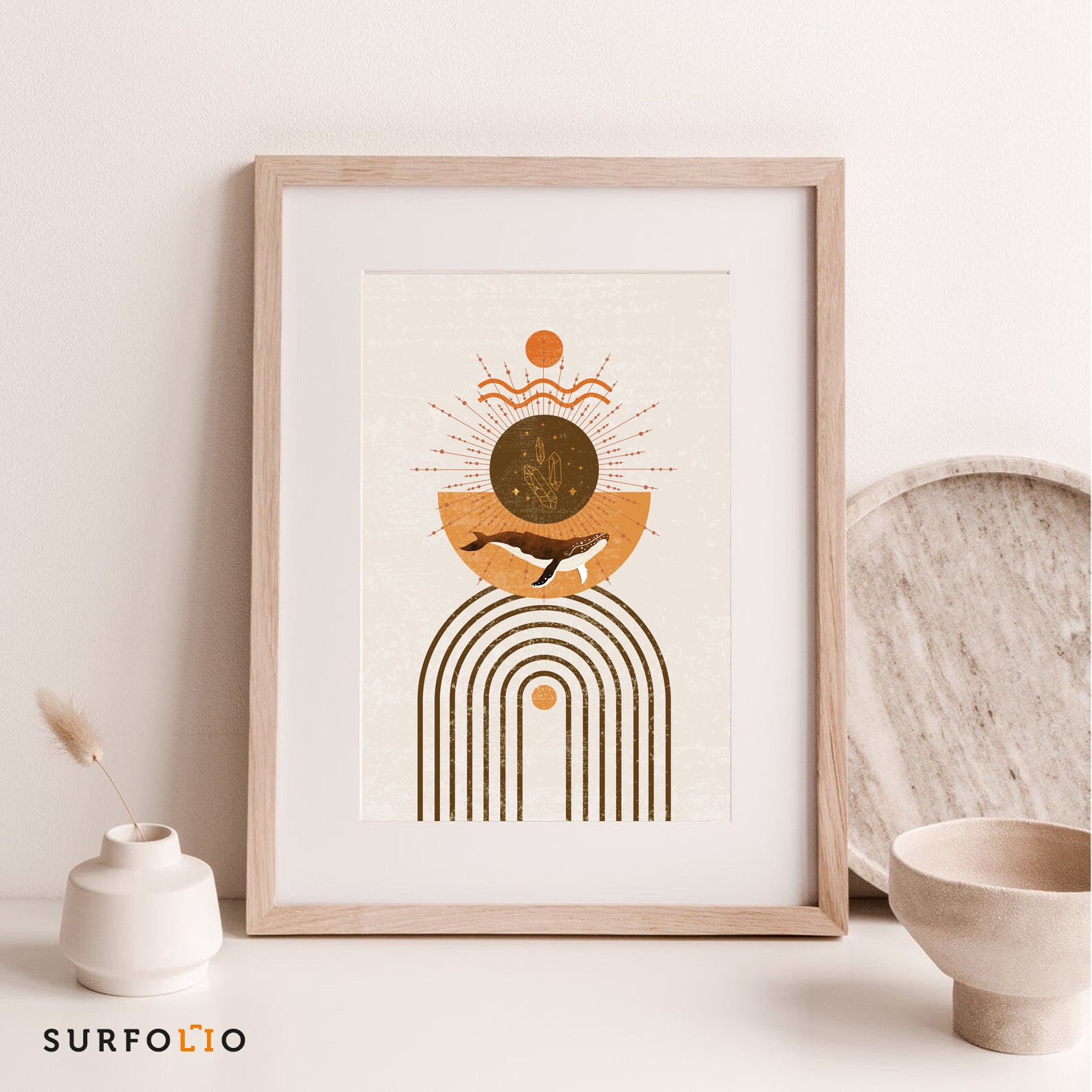 Boho Rainbow Poster Whale Rainbow Print Boho Mystical Print - Etsy