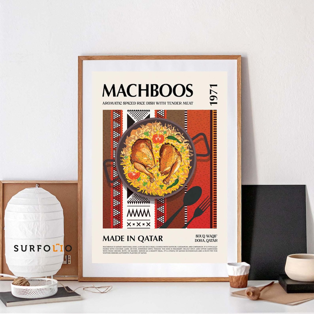Qatar Machboos Food Wall Art Traditional Qatari Middle Eastern Food ...