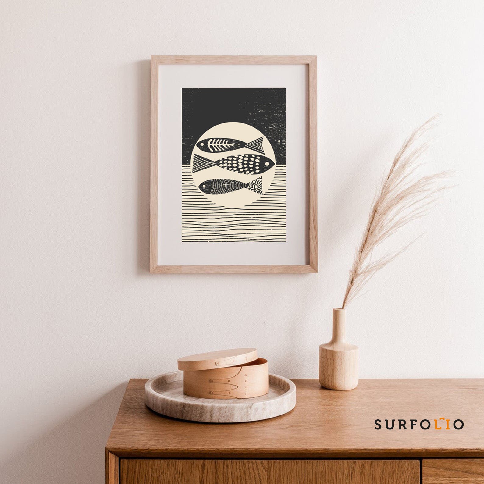 Boho Fish Print Mid Century Fish Fish Vintage Poster Fish | Etsy