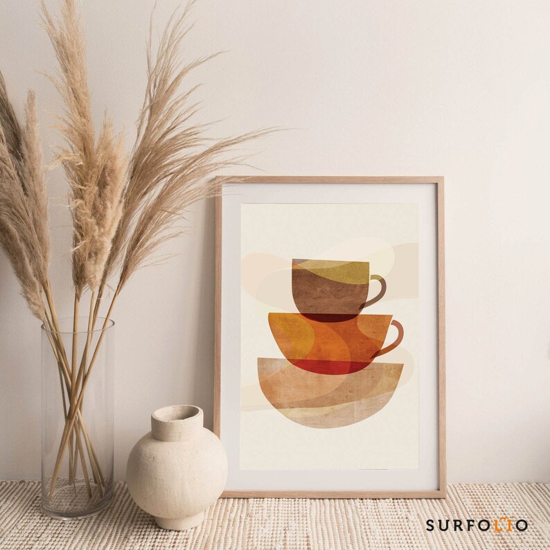 Boho Coffee Print Abstract Coffee Print Coffee Minimalist Art - Etsy