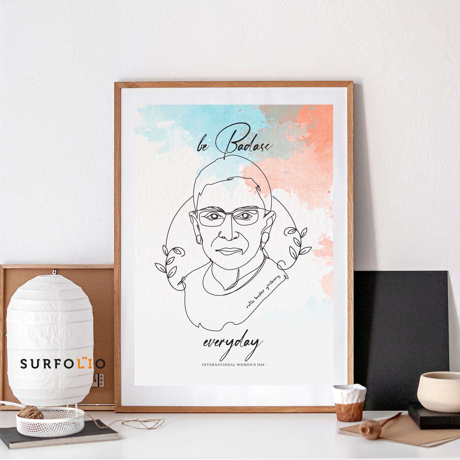 Rbg Poster Rbg Line Art Rbg Minimal Art Rbg Line Wall Art - Etsy