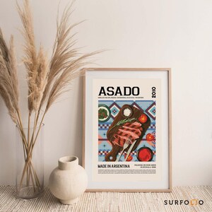 Argentine Asado Food Art Asado Food Lover Retro Print Argentine Cuisine ...