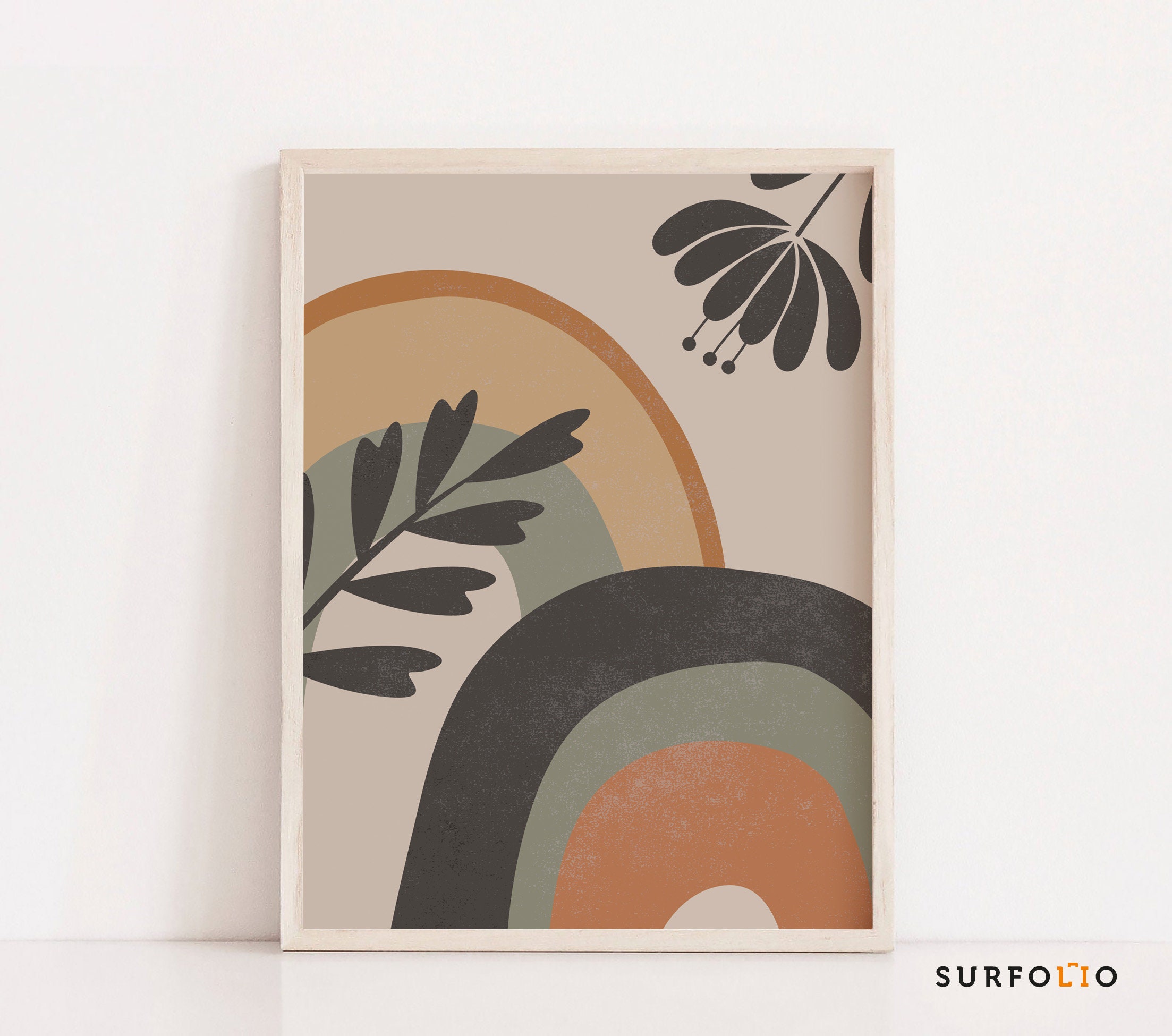 Boho Floral Illustration Boho Leaf Poster Boho Rainbow Poster - Etsy