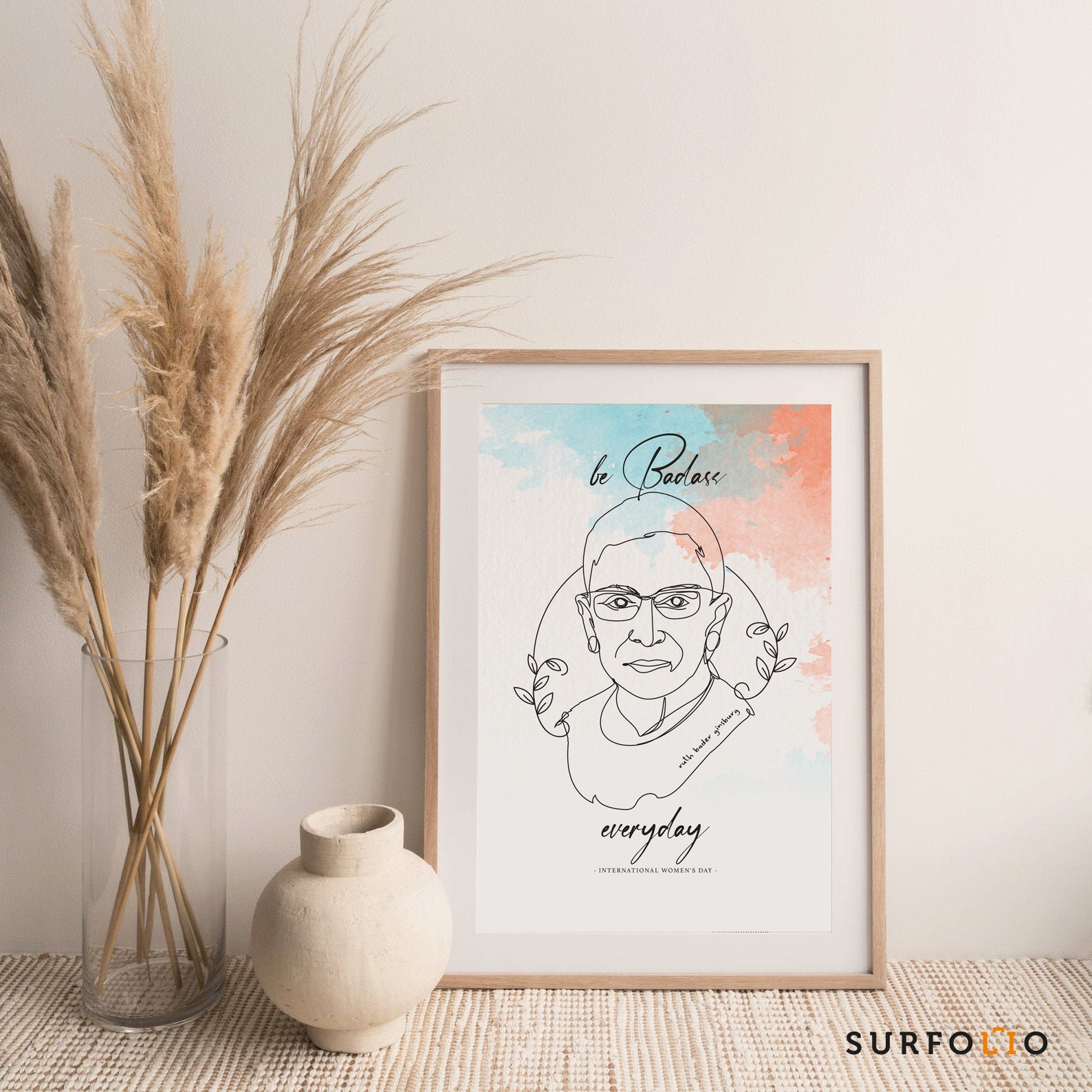 Rbg Poster, Rbg Line Art, Rbg Minimal Art, Rbg Line Wall Art, Rbg ...