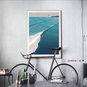 Waves Line Art, Waves Line Minimal, Waves Line Print, Surfing Waves ...