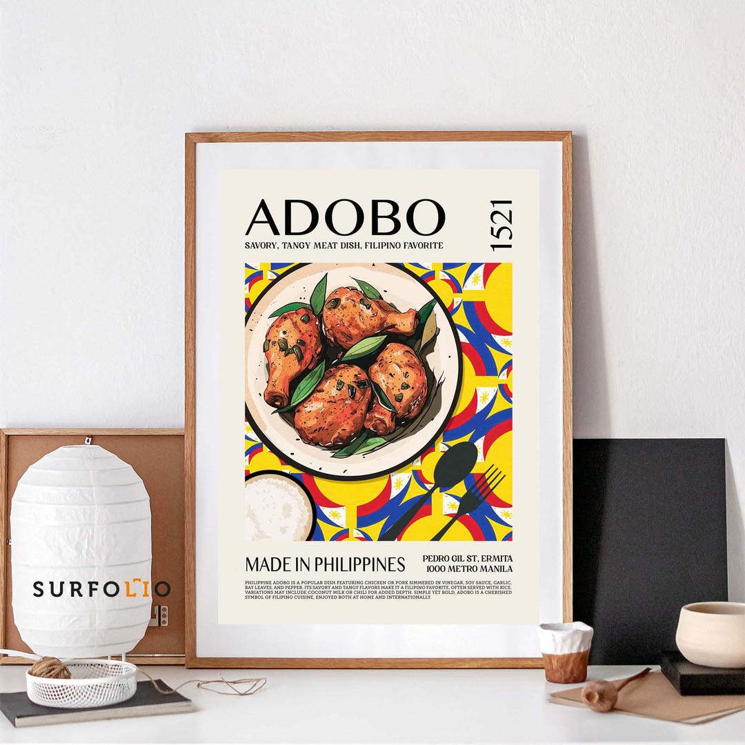 Filipino Adobo Food Print Philippines Wall Art Filipino Food Poster ...