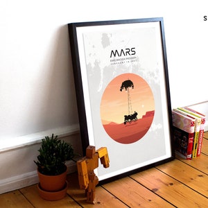 Mars Perseverance, Mars Poster, Mars Travel Poster, Mars Wall Art, Mars ...