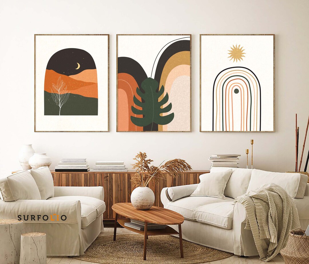 Boho Sun Poster, Boho Rainbow Poster, Boho Desert Print, Bohemian ...