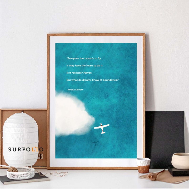 Amelia Earhart Print Amelia Quotes Poster Life Quotes - Etsy