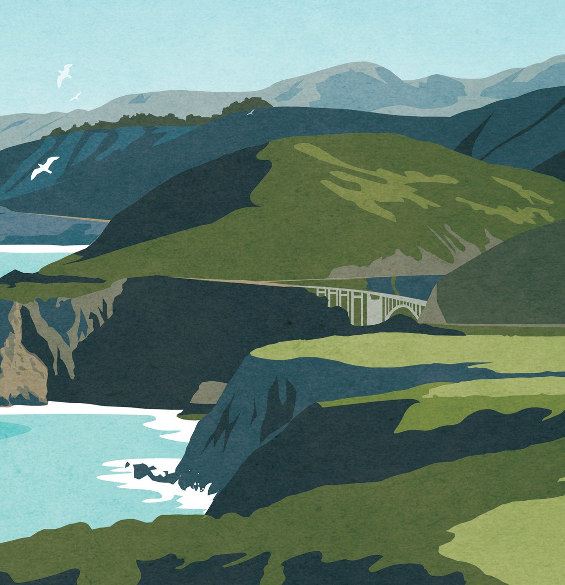 Big Sur California Big Sur Poster Big Sur Coastal Big Sur - Etsy
