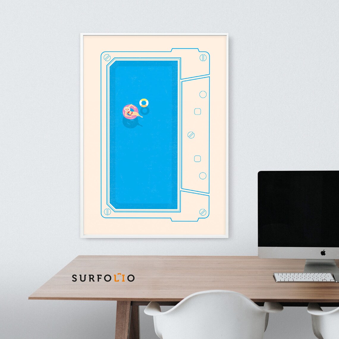 Music Pool Print Aerial Pool Print Minimalist Pool Pool | Etsy