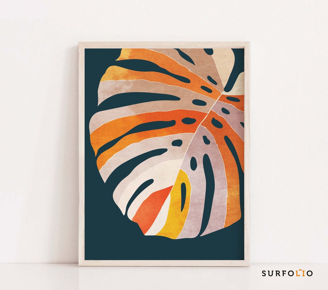 Boho Monstera Leaf Abstract Monstera Monstera Minimal - Etsy UK