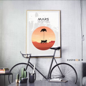 Mars Perseverance, Mars Poster, Mars Travel Poster, Mars Wall Art, Mars ...