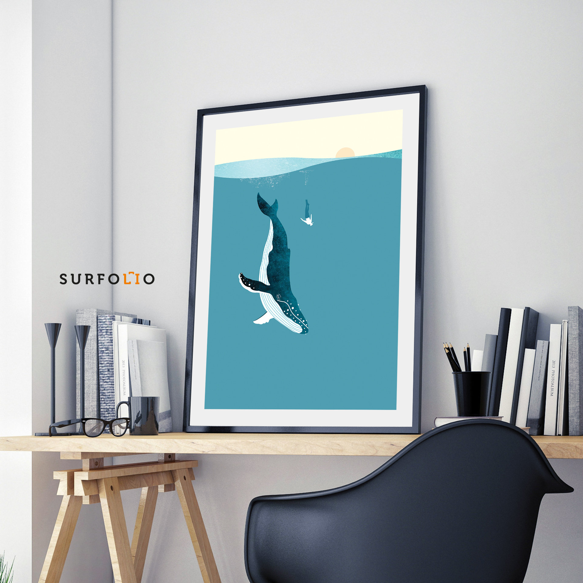 Whale Print Poster Blue Whale Art Whale Wall Art Whale Illustration ...