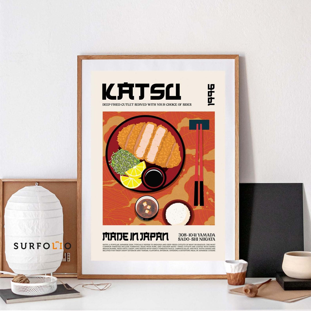 Katsu Print Japanese Katsu Torikatsu Art Tonkatsu Poster Katsu ...