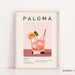 Paloma Poster Cocktail Wall Art Paloma Print Classic Cocktails Paloma ...
