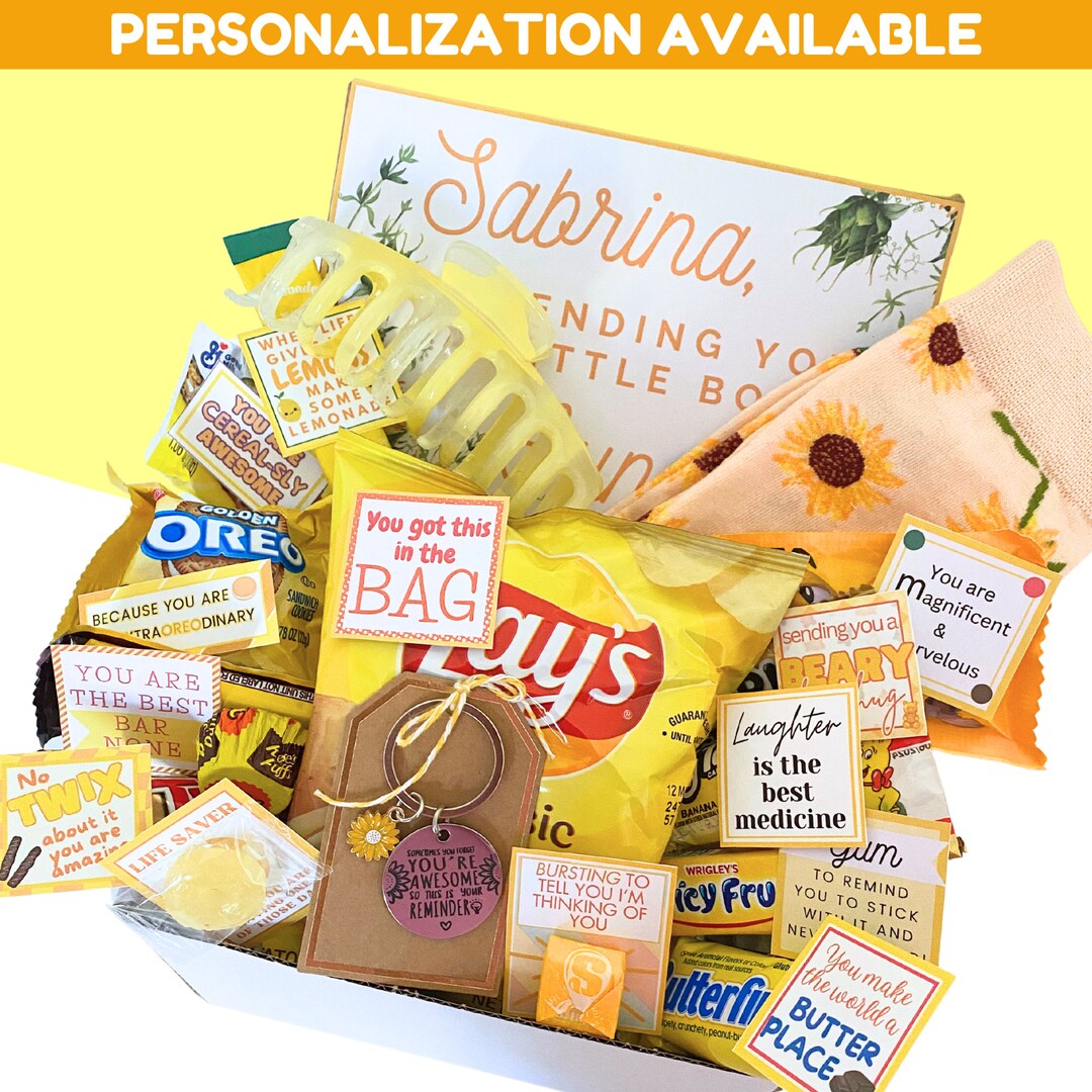 Sunshine Care Package, Personalized Snack Box, Get Well Gift - Etsy
