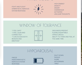 WINDOW OF TOLERANCE Digital Print Children Classroom Poster Kids Art ...