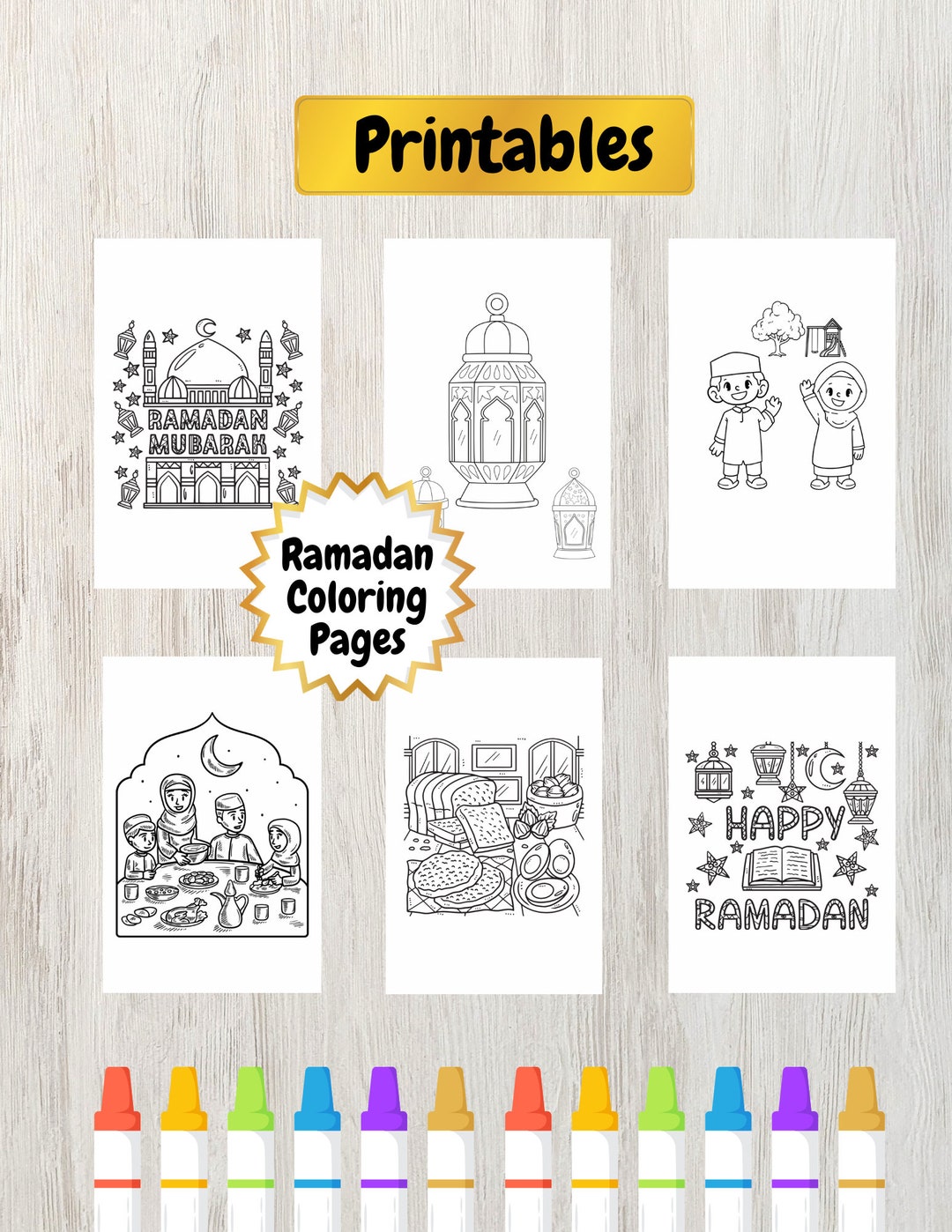 Ramadan Coloring Pages and Salah Tracker Printables 24 Pages; Islam ...