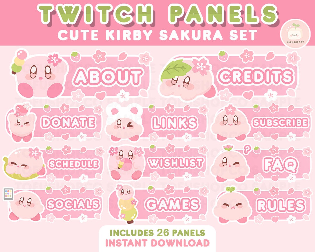 26x Twitch Cute Pink Stream Panels | Spring, Sakura Cherry Blossoms ...