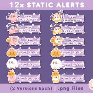 12x Twitch Halloween Cute Purple Poyo Stream Alerts Set | Static Pngs ...
