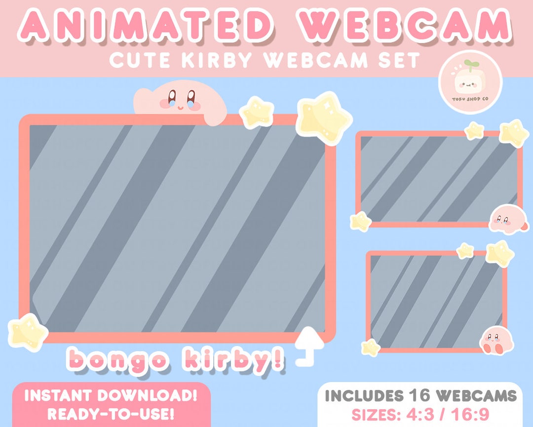 16x ANIMATED Twitch Cute Pink Poyo Camera Webcam Frame | Bongo Cat | 2 ...