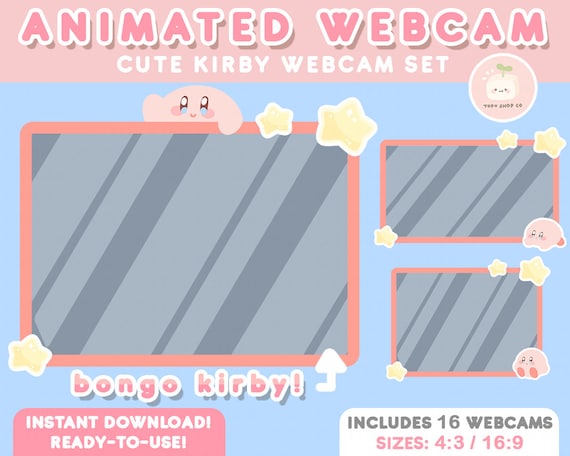 16x ANIMATED Twitch Cute Pink Poyo Camera Webcam Frame Bongo - Etsy