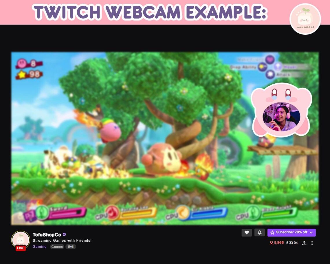 7x Twitch Webcam Frame Shape 7 Colors Stream Camera - Etsy