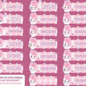 Twitch Cute Pink Bunny Stream Package | Twitch Overlays, Panels, Alerts ...