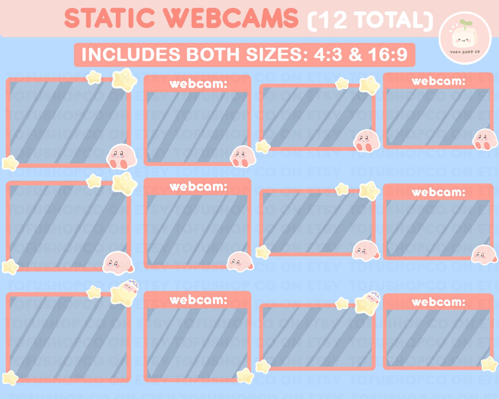 16x ANIMATED Twitch Cute Pink Poyo Camera Webcam Frame | Bongo Cat | 2 ...