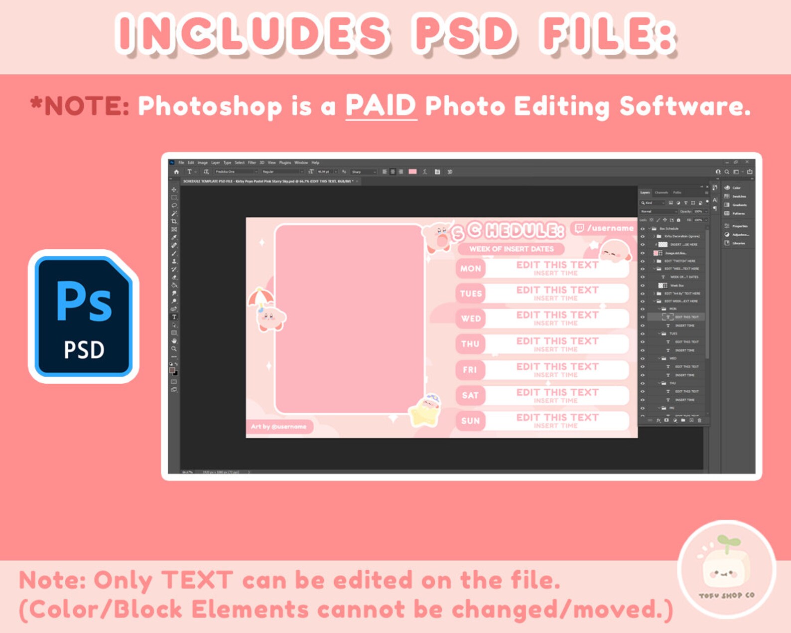 Pink Poyo Starry Sky Cute Twitch Stream Schedule Template | Includes ...