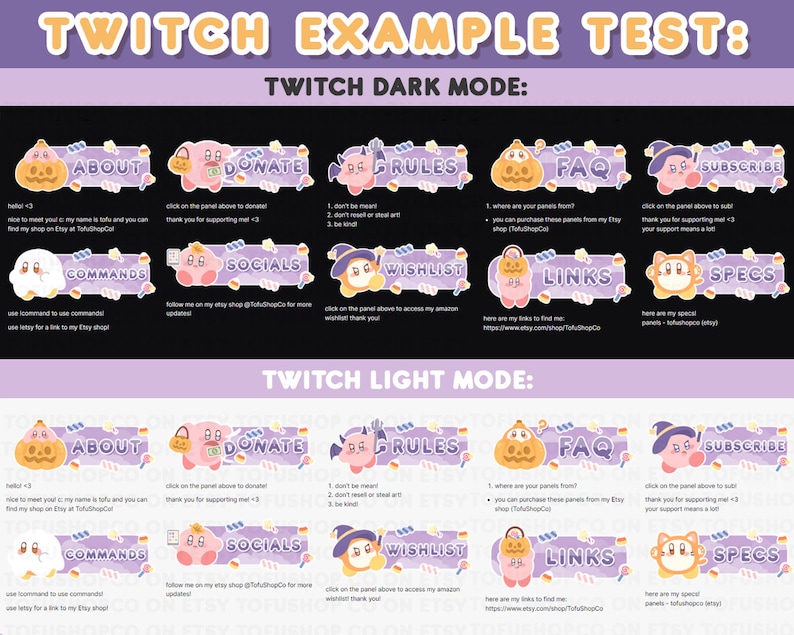 25x Twitch Halloween Cute Purple Poyo Stream Panels Spooky - Etsy