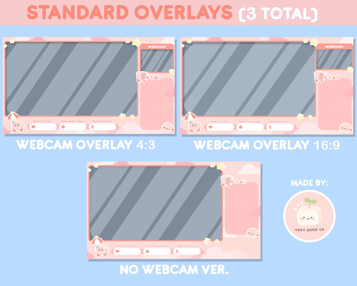 ANIMATED Twitch Cute Kirby Stream Bundle Package Overlays - Etsy