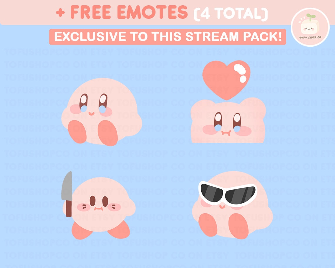 ANIMATED Twitch Cute Kirby Stream Bundle Package Overlays - Etsy