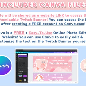 Cute Custom Twitch Banner Template BUNDLE Set of 3 | CANVA File ...