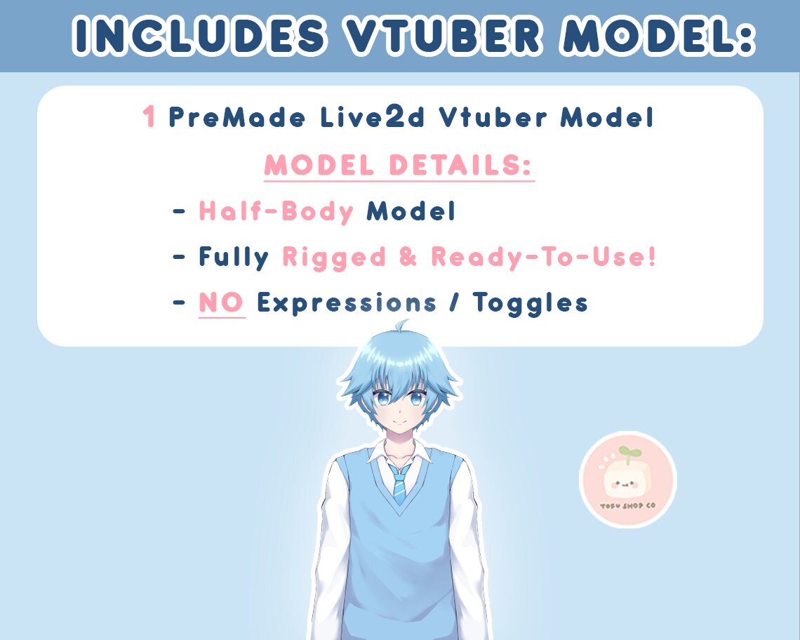 Premade Vtuber Starter Set Live 2d MODEL Twitch Overlays - Etsy Australia