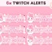 Twitch Cute Pink Bunny Stream Package Twitch Overlays, Panels, Alerts ...