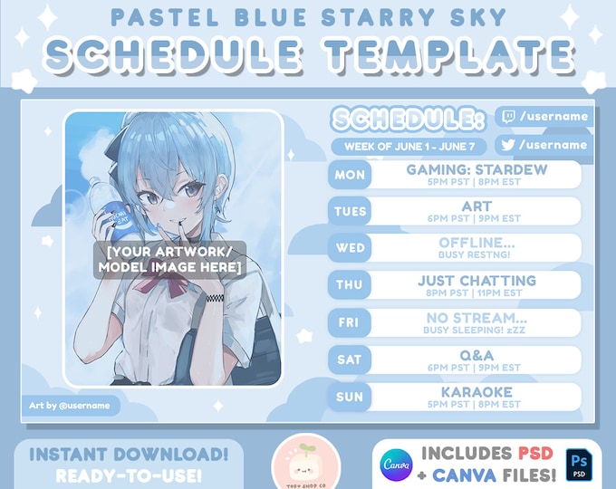 Blue Twitch Banner / Star Twitch Banner / Stream Assets / Streamer ...