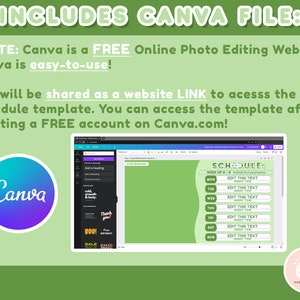 Simple Green Twitch Stream Schedule Weekly Template | Includes PSD ...