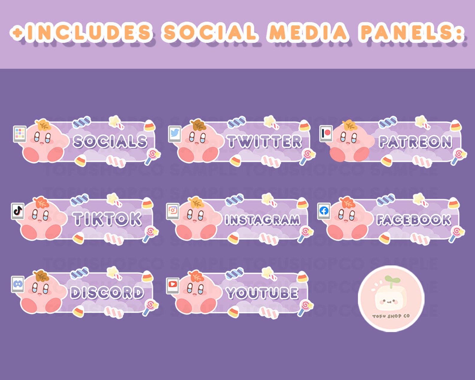 25x Twitch Halloween Cute Purple Poyo Stream Panels | Spooky Cat, Fall ...