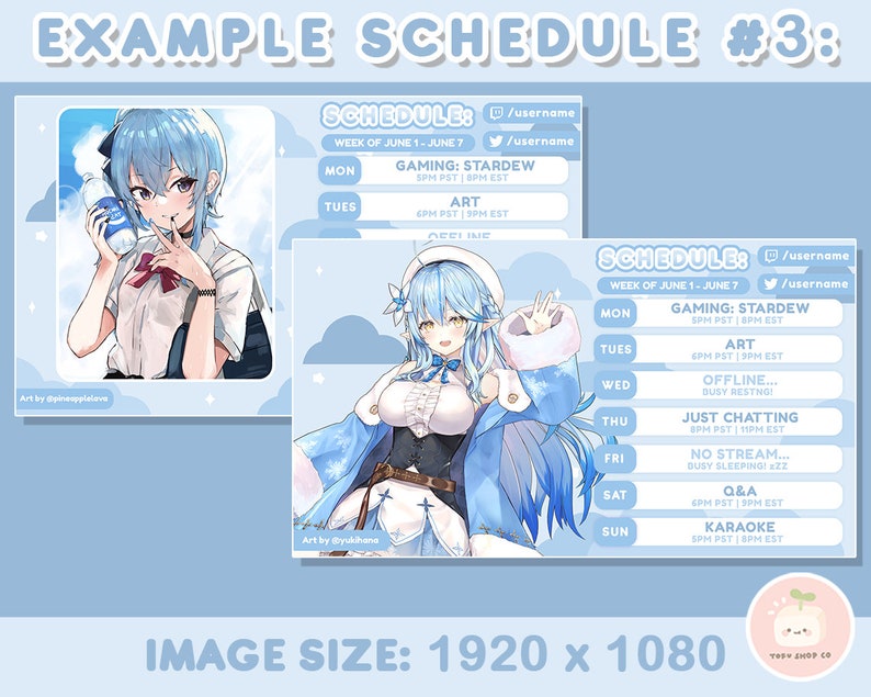 Starry Sky Twitch Stream Schedule Weekly Template BUNDLE Set of 3 ...