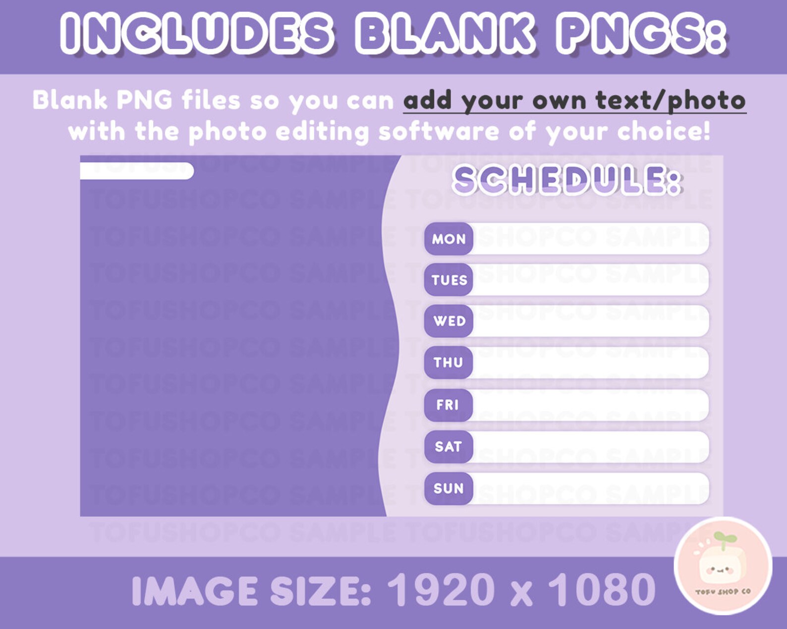 Simple Purple Twitch Stream Schedule Weekly Template - Etsy