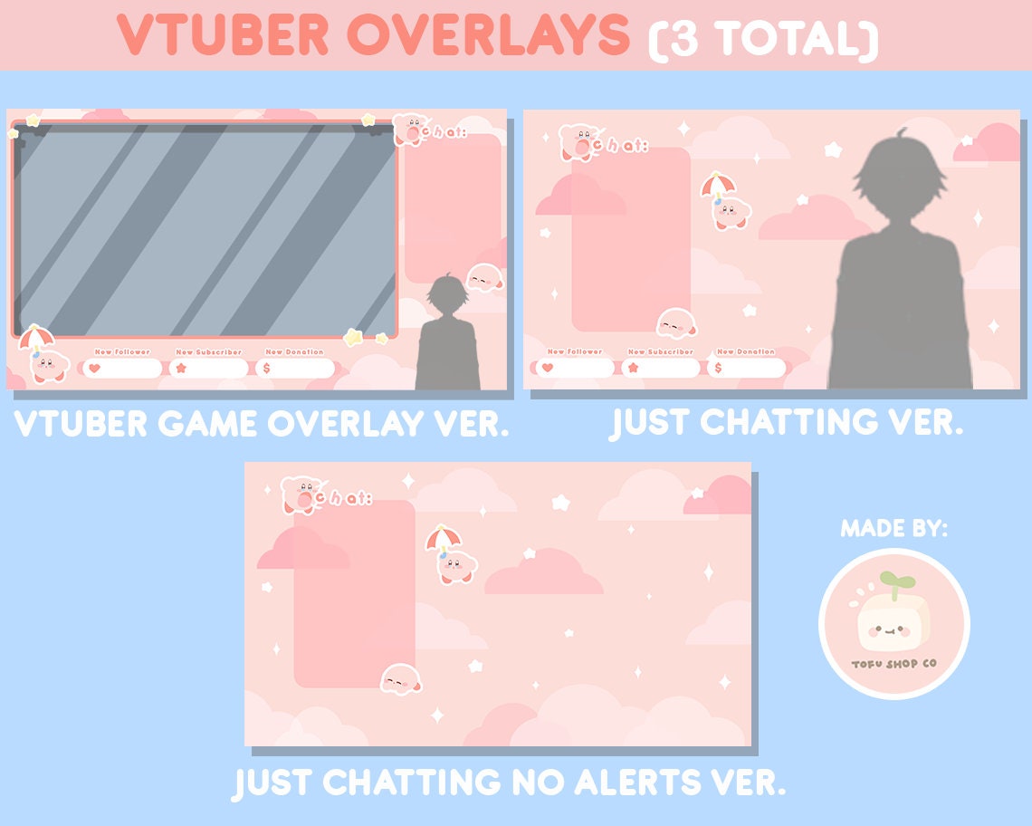 ANIMATED Twitch Cute Kirby Stream Bundle Package Overlays - Etsy