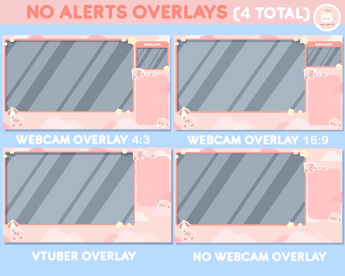 ANIMATED Twitch Cute Kirby Stream Bundle Package Overlays - Etsy