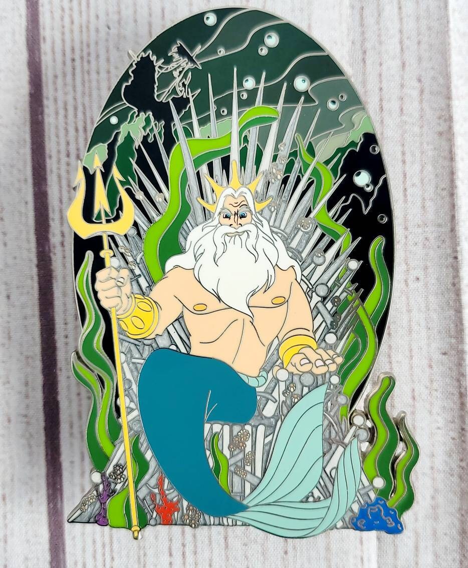 King Triton Jumbo Pin Sitting on the Iron Throne Disney - Etsy