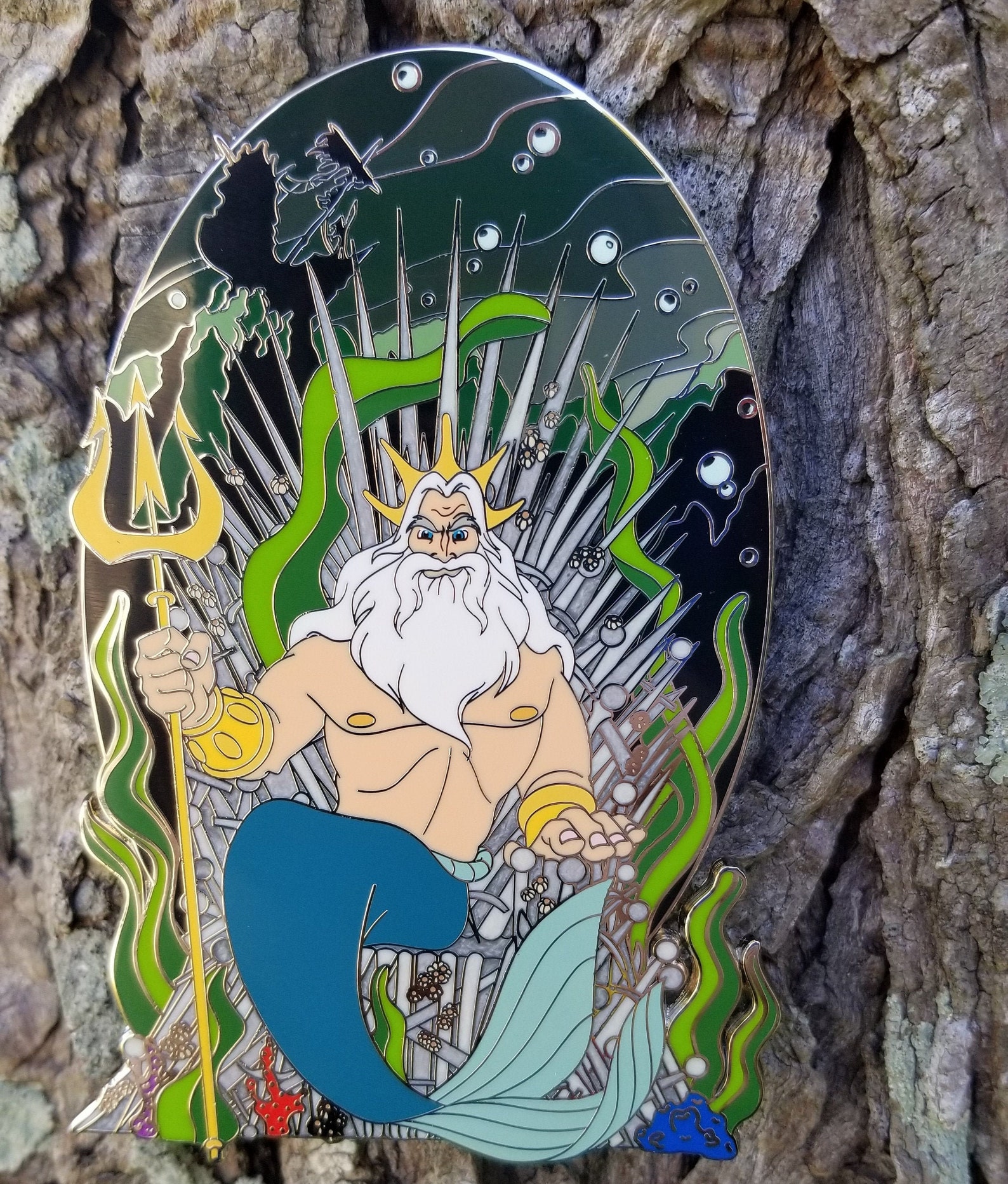 King Triton Jumbo Pin Sitting on the Iron Throne Disney - Etsy