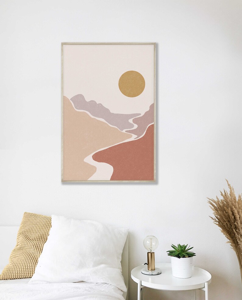 Boho Abstract Set of 6 Prints Earth Tone Art Gallery Wall | Etsy